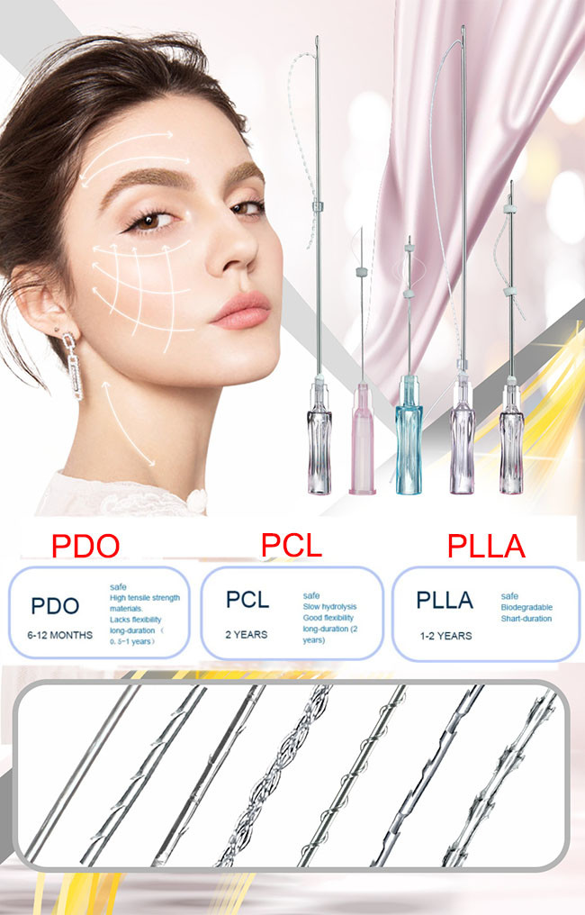 Mono screw PLLA Thread Absorbable disposable suture Facial Lift buttock ...
